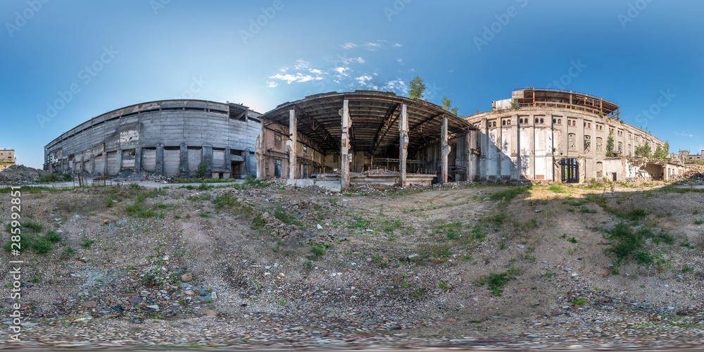 Full spherical seamless hdri panorama 360 degrees angle view concrete ...