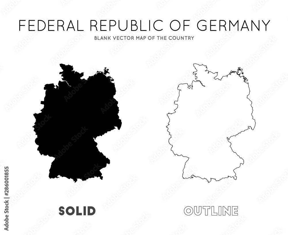 Germany map. Blank vector map of the Country. Borders of Germany for ...