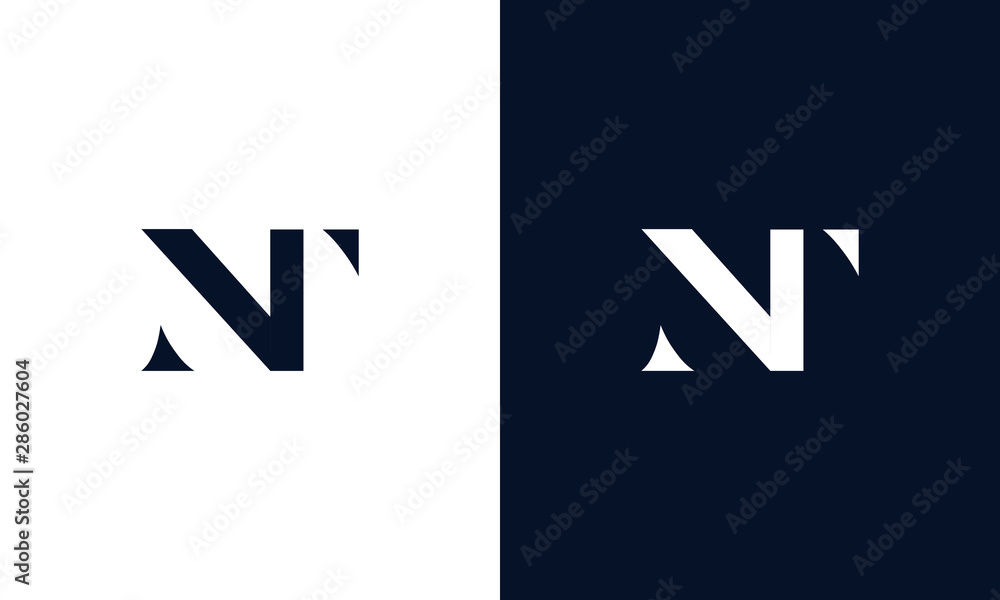 Abstract letter NT logo. This logo icon incorporate with abstract shape ...
