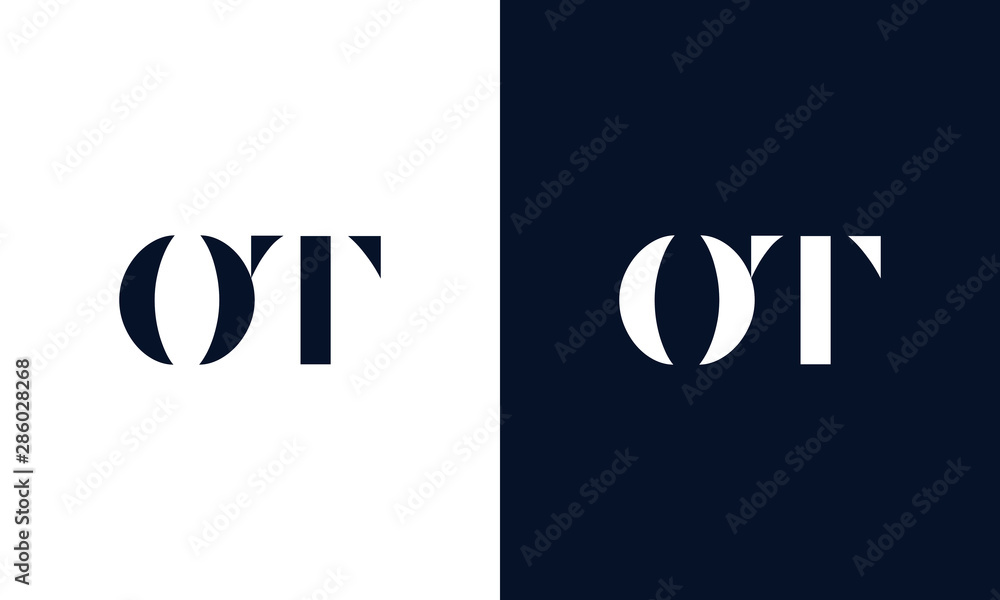 Abstract letter OT logo. This logo icon incorporate with abstract shape ...