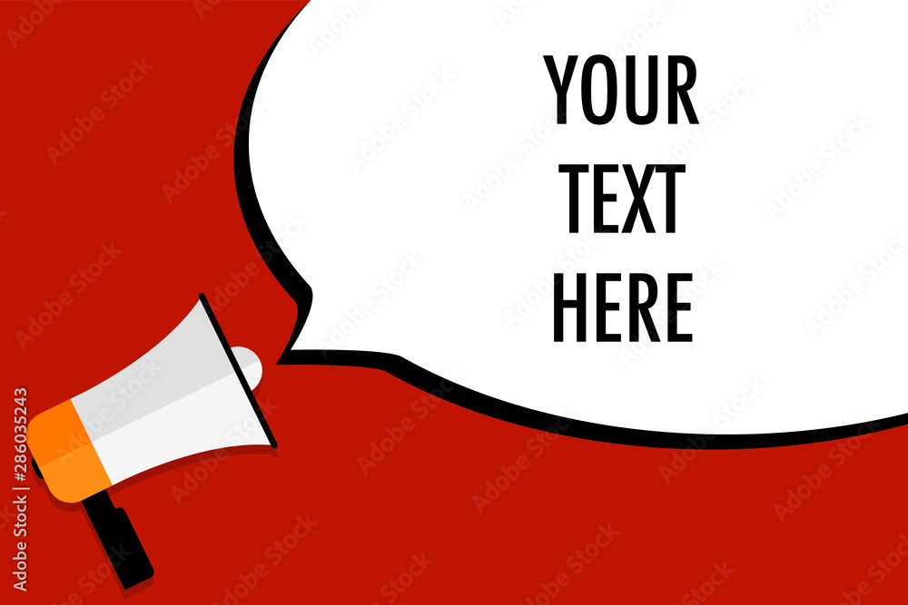 announcing with megaphone banner mock up vector illustration Stock ...
