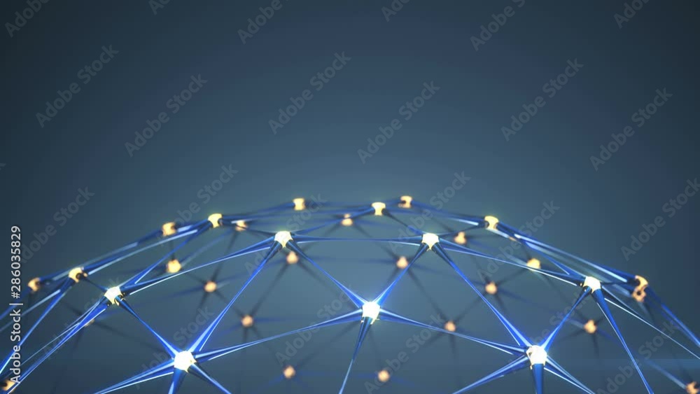 Plexus network structure with transparent lines and glowing nodes Stock Video | Adobe Stock