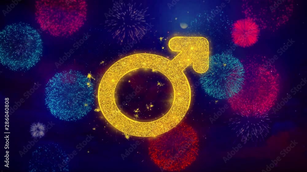 Female Sign Gender Icon Symbol on Colorful Fireworks Particles. Object ...