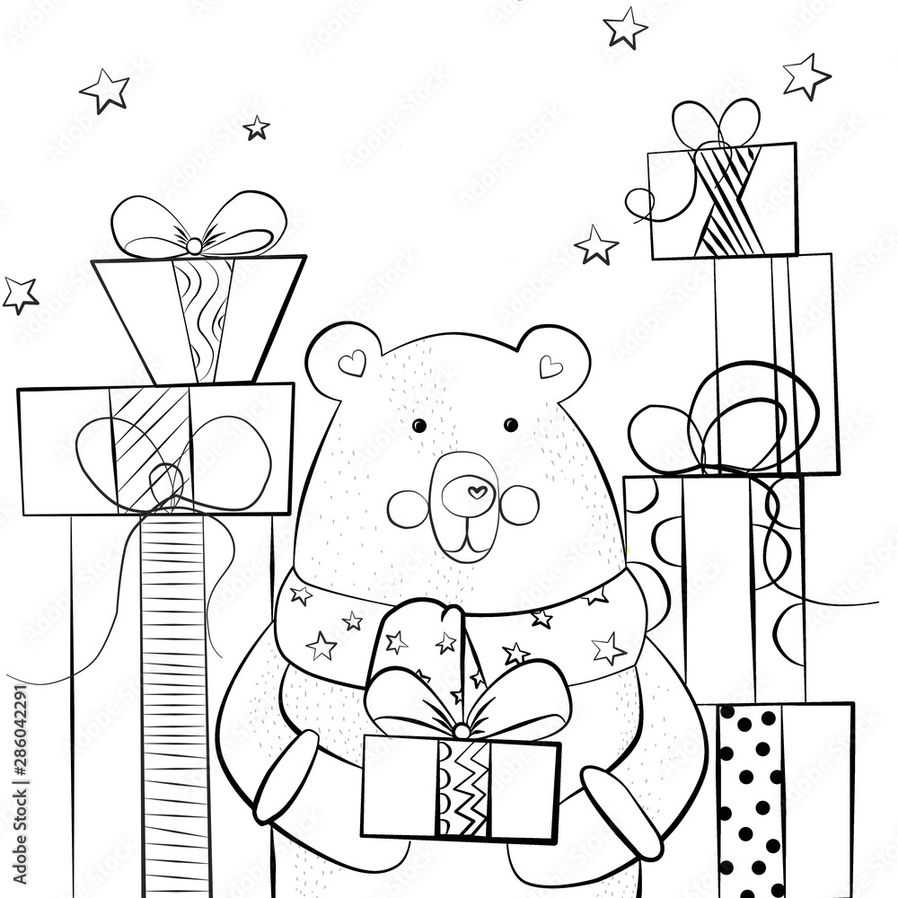 Hand drawing coloring for kids and adults. Beautiful drawings with ...