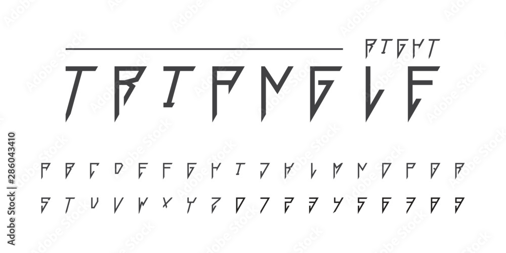 set triangle right font vector alphabet Stock Vector | Adobe Stock