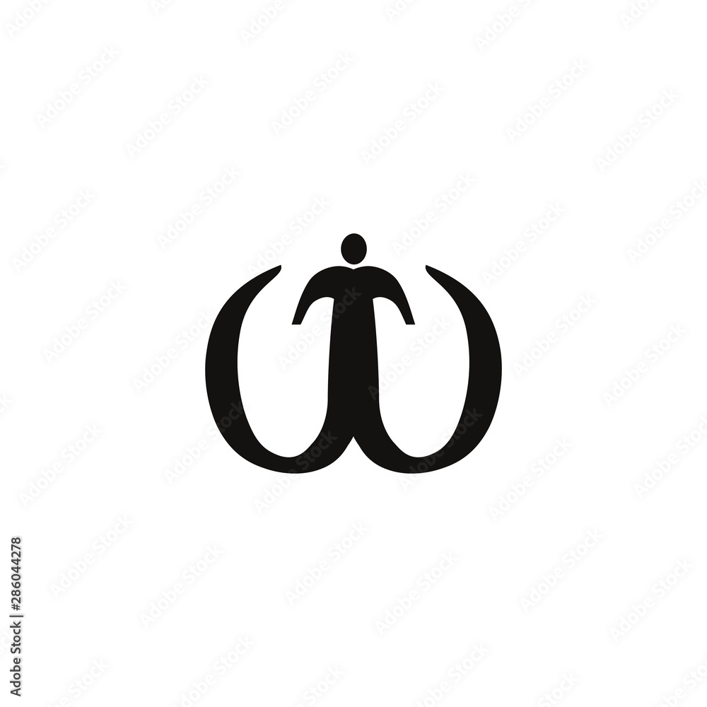 w poeple logo vector fonts Stock Vector | Adobe Stock