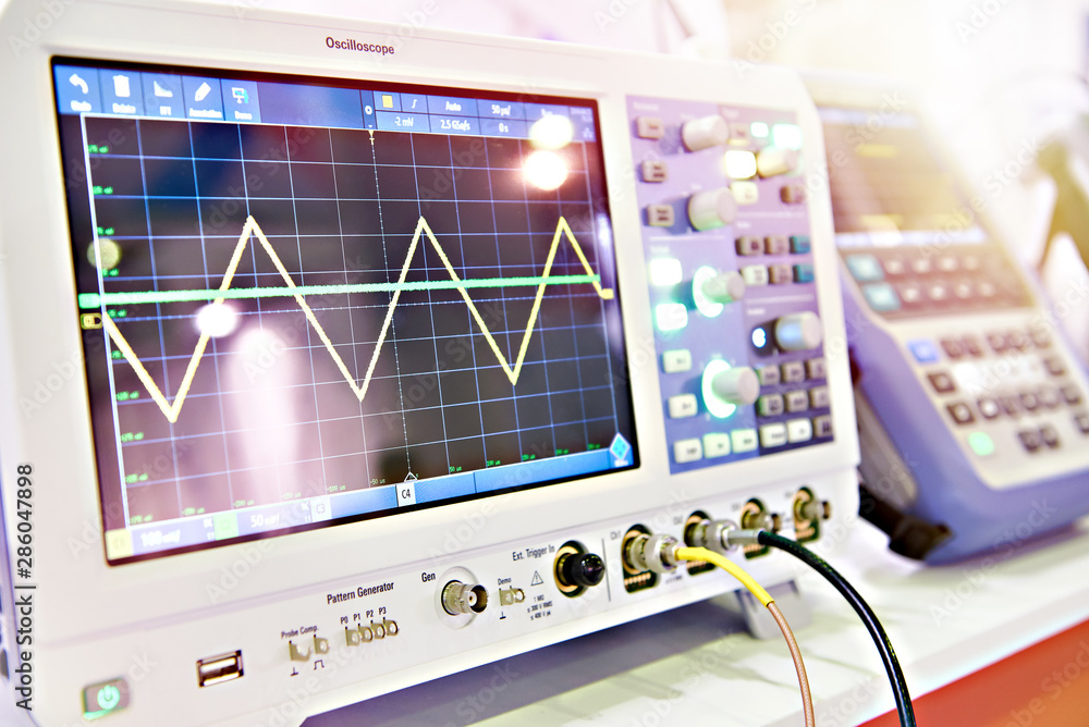 Oscilloscopes in lab Stock Photo | Adobe Stock