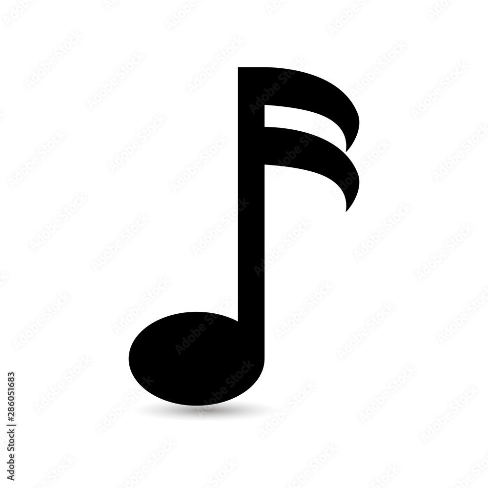 Music note icon. Black musical signs. Signature note symbol for web ...
