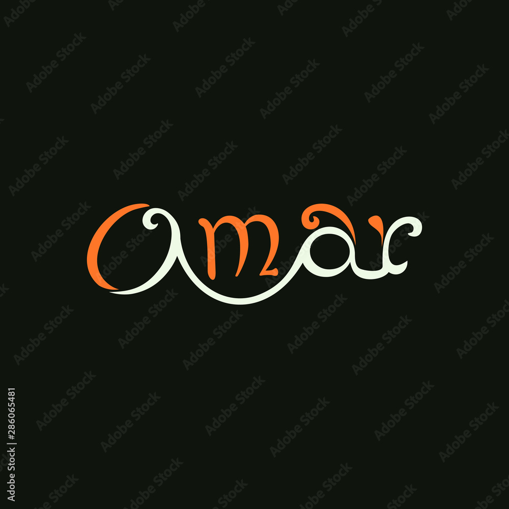 Logo Design for Omar (English-Arabic word in one design) Stock Vector ...