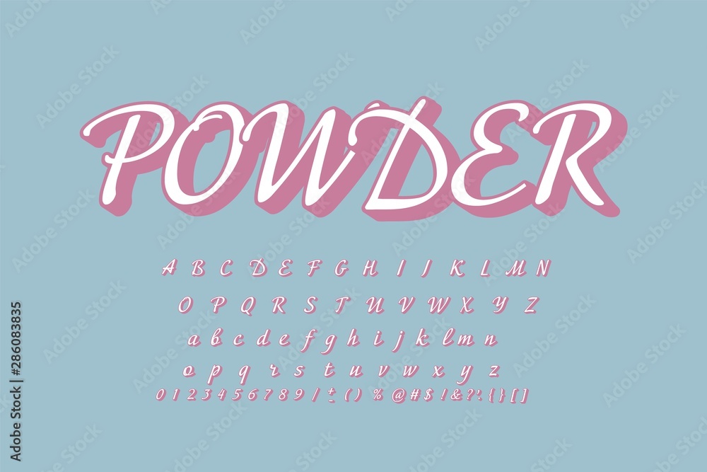 Vector of stylized cursive font and alphabet Stock Vector | Adobe Stock