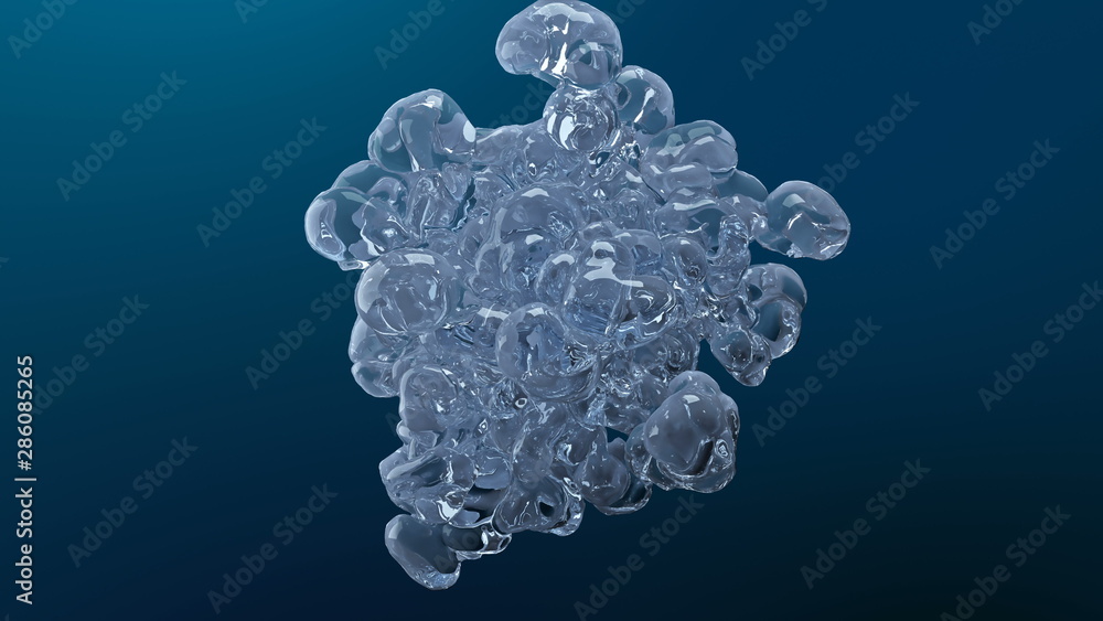 Underwater oxygen explosion 3D animation. Realistic water blast with ...