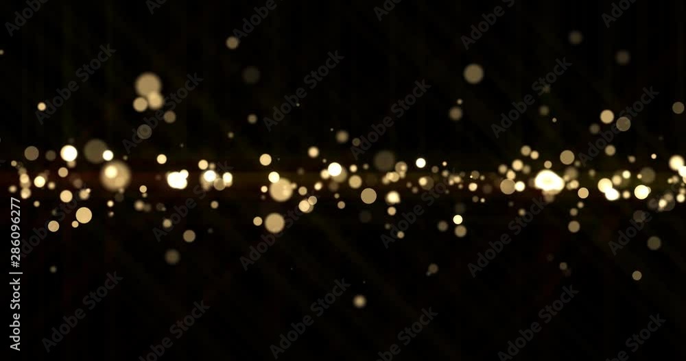Gold light bokeh sparks, golden glitter particles shine wave. Shiny ...
