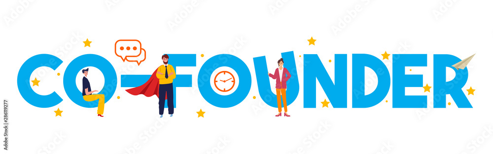 Co-founders partnership in start-up company. Friends colleagues working ...