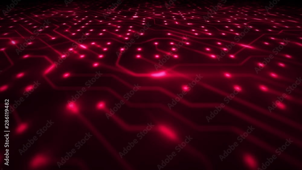 Hi-Tech Computer Chipset Background Loop/ 4k animation of an abstract ...