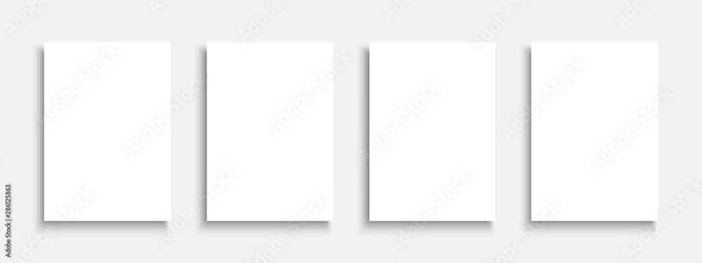 Collection of vector white isolated empty templates, covers, placards ...