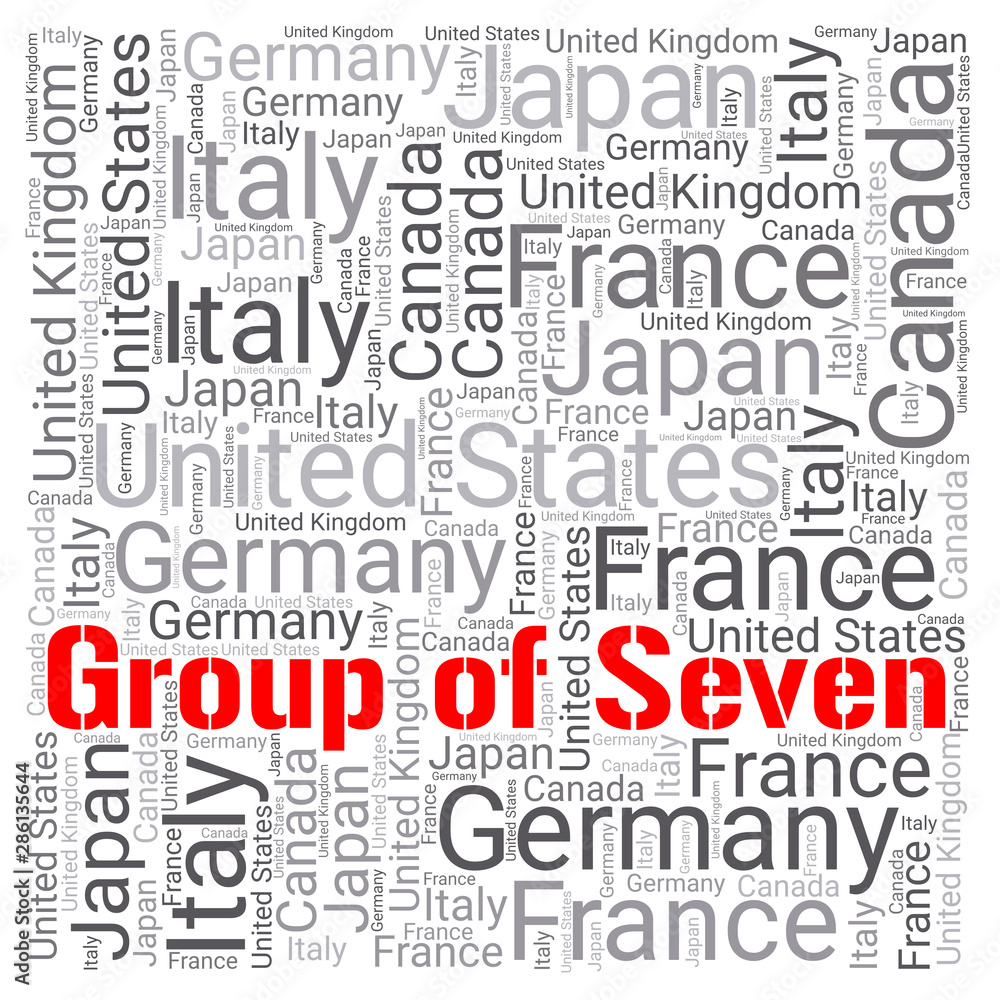 word cloud: the countries of the group of seven Stock Illustration ...
