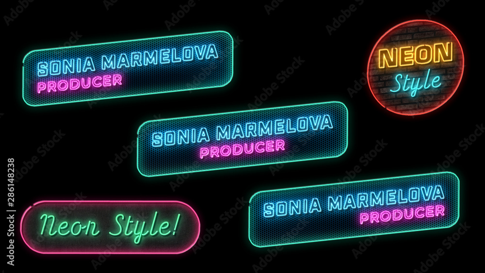 Neon Lower Third Stock Template | Adobe Stock