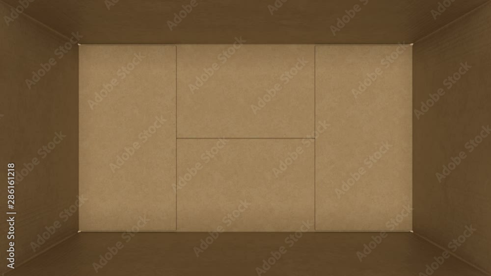 Beautiful Opening Cardboard Box on White Background with Green Screen ...