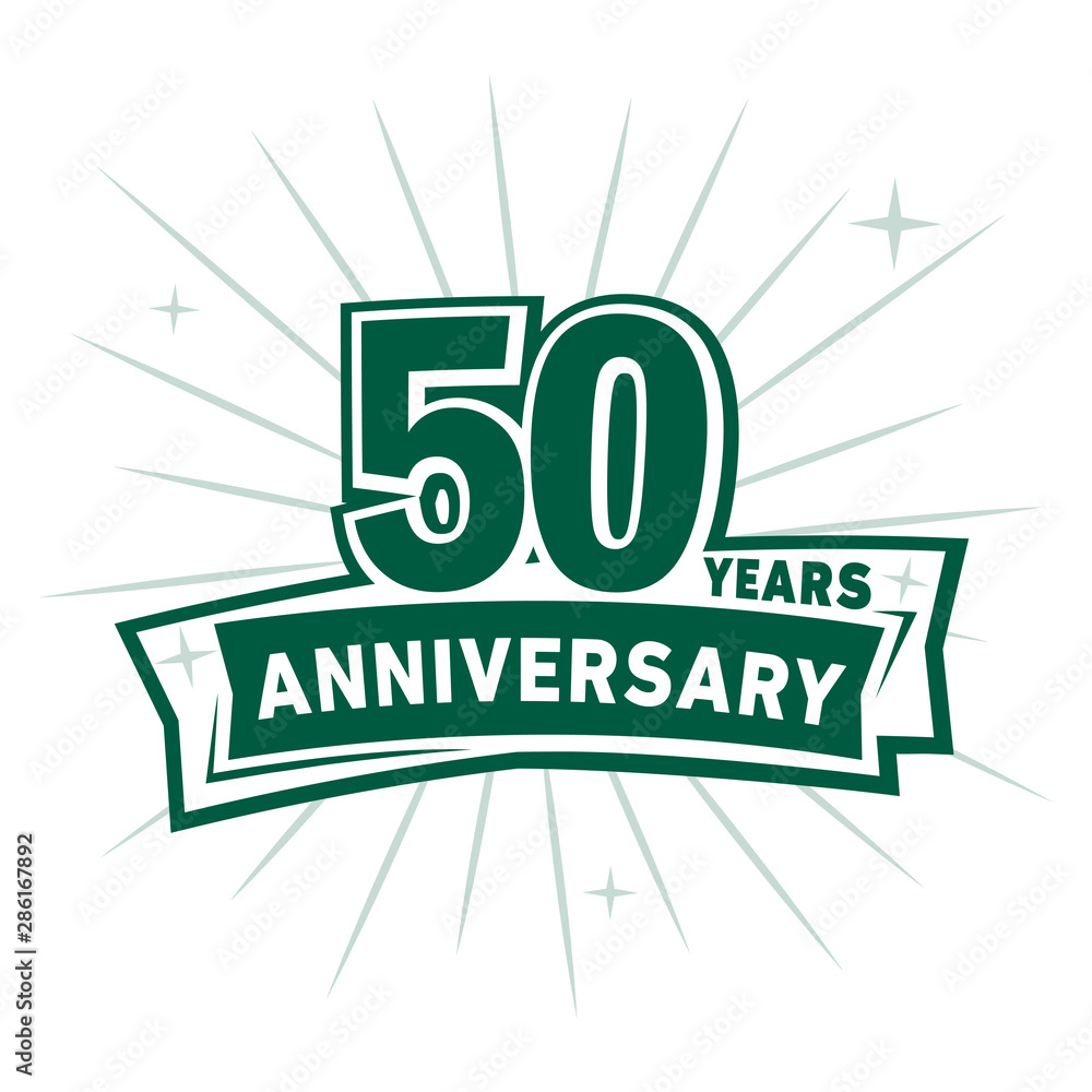 Vetor de 50 years anniversary logo design . 50th years logo. Fiftieth ...