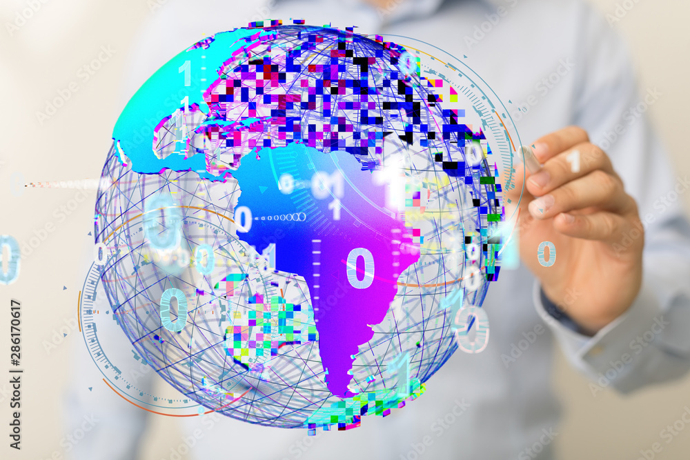 World map point, line, composition, representing the global, Stock ...