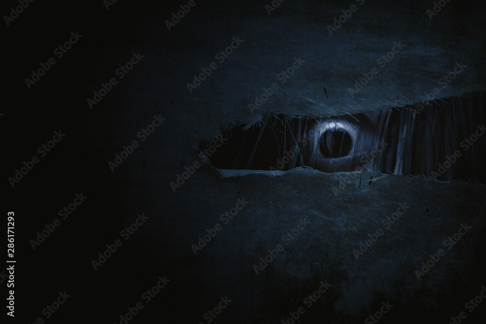Scary ghost woman eye peeking Stock Photo | Adobe Stock