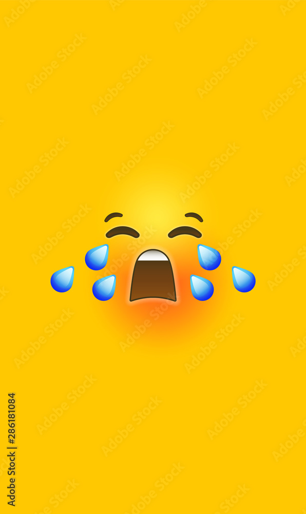 Sad crying yellow 3d smiley face phone background Stock Vector | Adobe ...