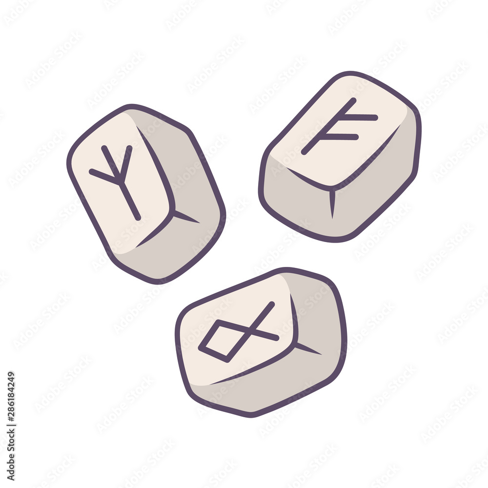 Rune stones color icon. Scandinavian, nordic runestones. Viking ...