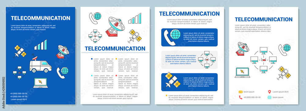 Telecommunication industry template layout. Flyer, booklet, leaflet ...