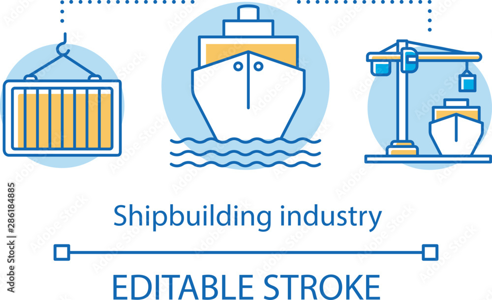 Stockvector Shipbuilding industry concept icon. Shipping sector ...