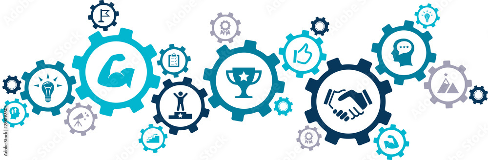 motivation icon concept: development / goals / growth / ambition ...