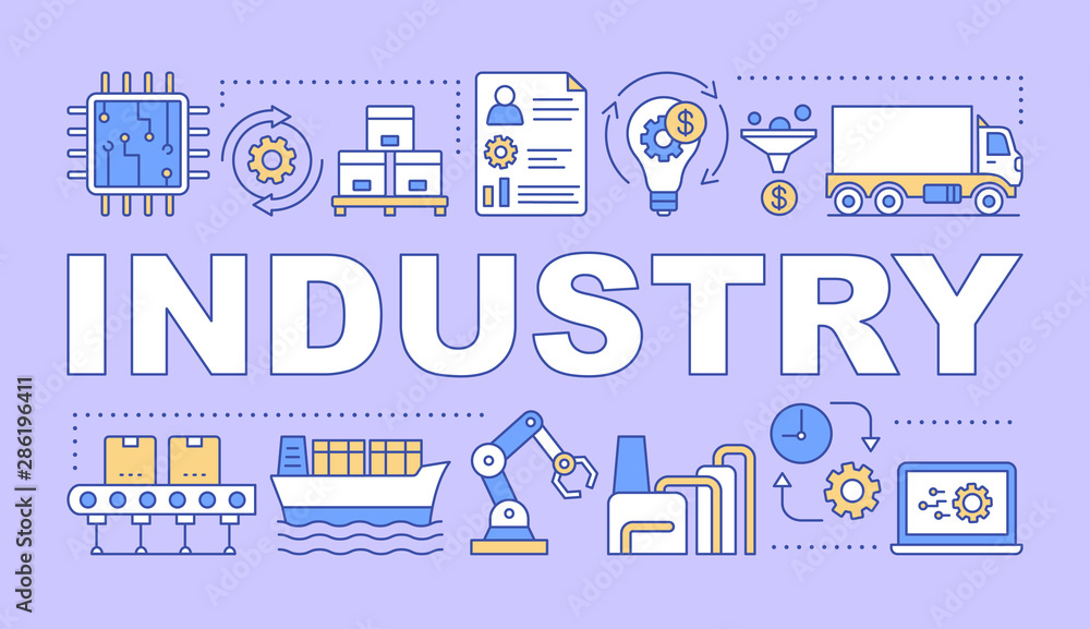 Industry word concepts banner. Industrial automation production ...
