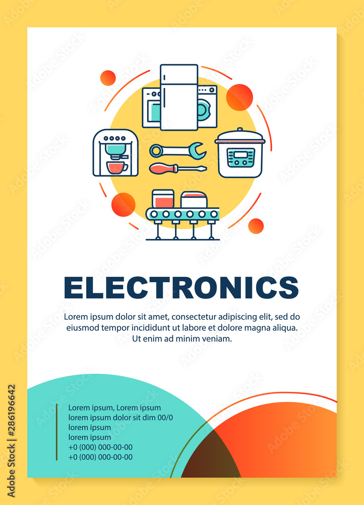 Electronics industry poster template layout. Appliance, technology ...