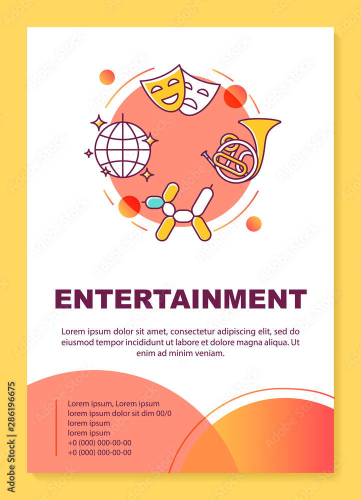 Entertainment industry poster template layout. Cinema, music and events ...