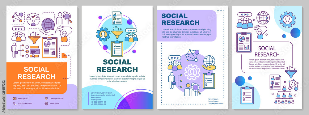 Social research brochure template layout. Sociology. Social poll ...