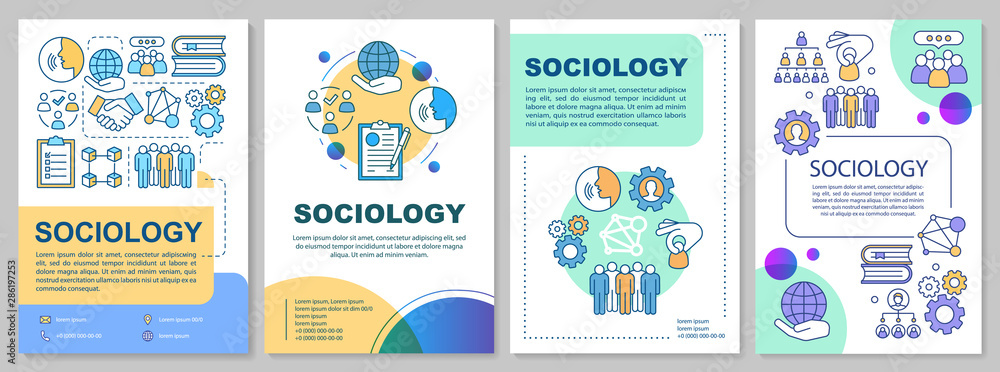 Sociology brochure template layout. Social research, sciences. Flyer ...