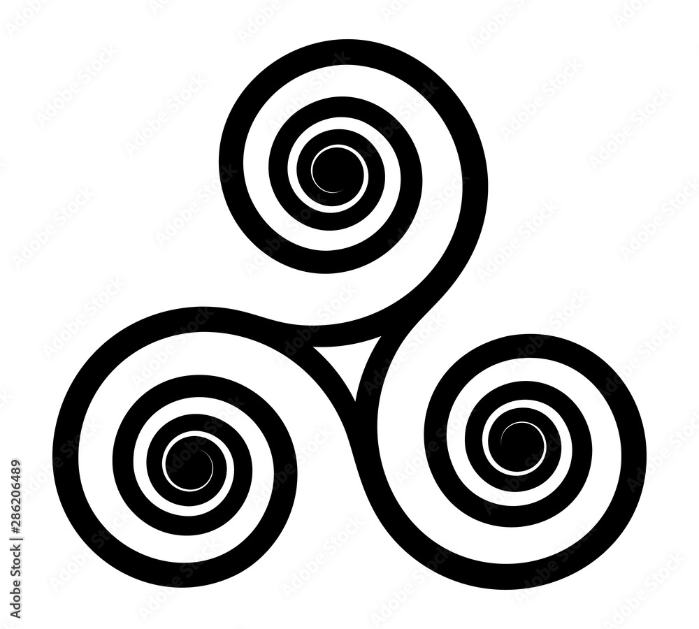 Breton and celtic original triskel vector symbol isolated on white ...