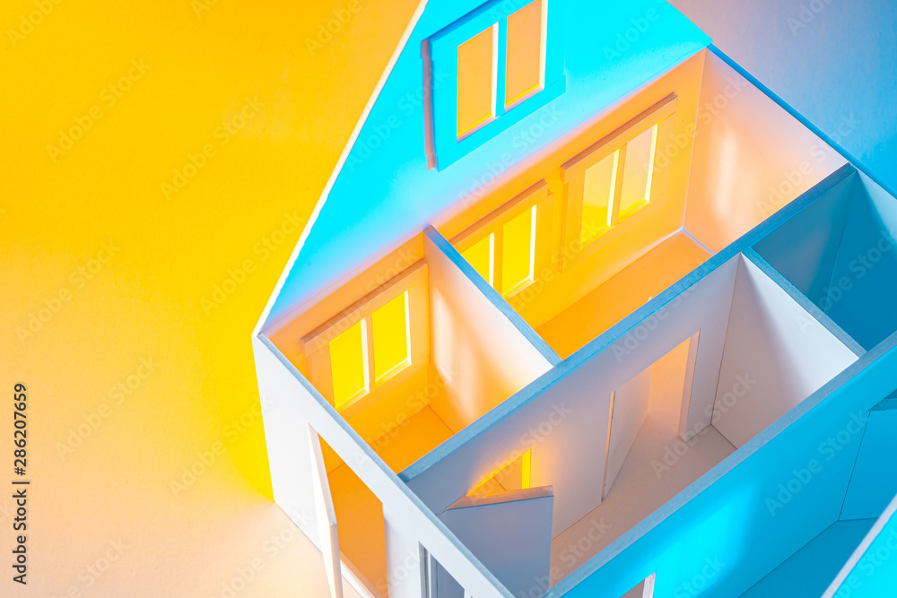 Housing concept. Advertisement of houses in the village. The ...