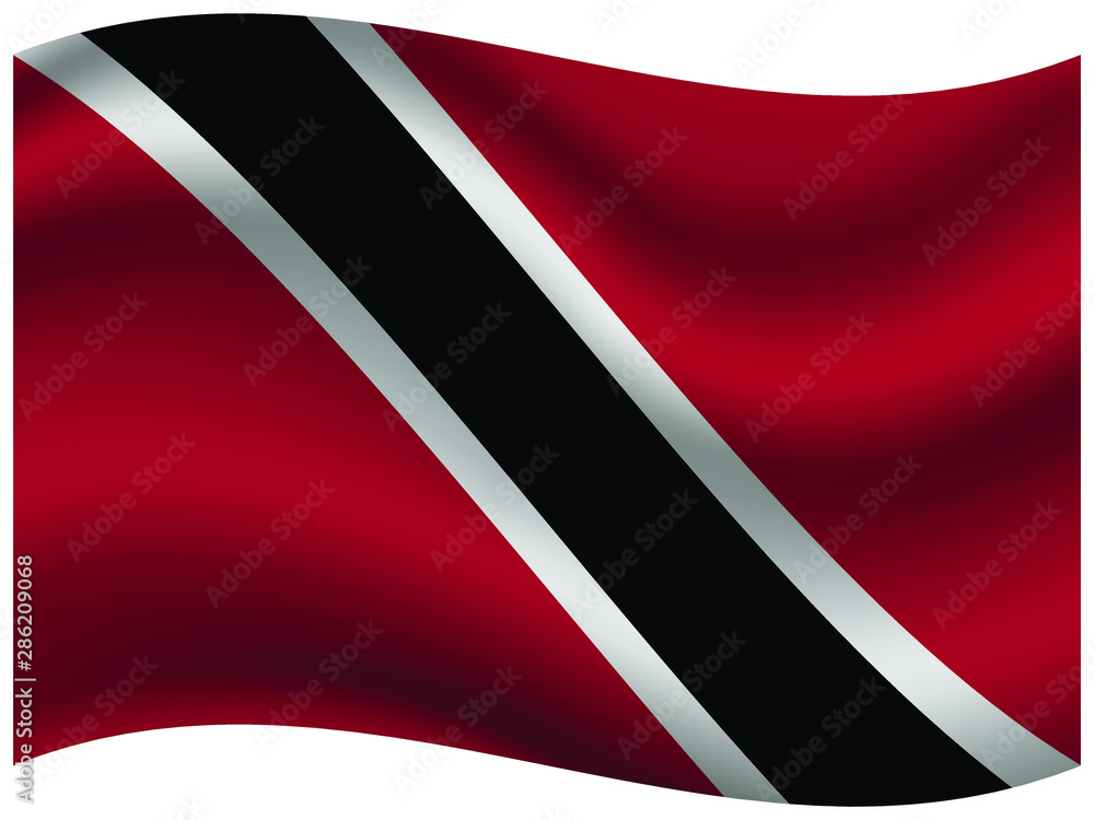 Trinidad and Tobago Beautiful national flag with waving effects ...