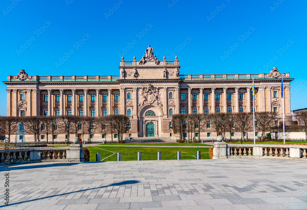 Riksdag - building of the Swedish parliament in Stockholm Stock Photo ...