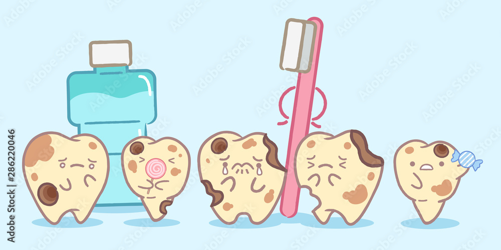 Cartoon tooth decay Stock Vector | Adobe Stock