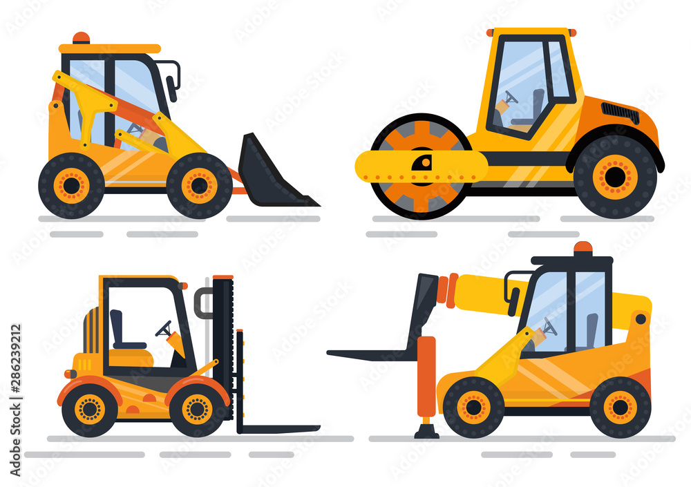 Construction equipment vector, builder tool and machinery. Isolated set ...
