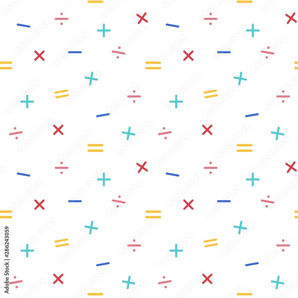 Mathematical symbols seamless pattern background, vector illustration ...