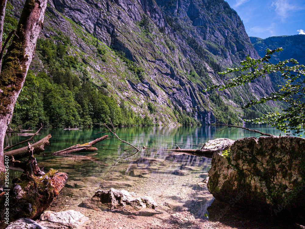 The Obersee which is behind the Königssee as a quite place for hiking ...