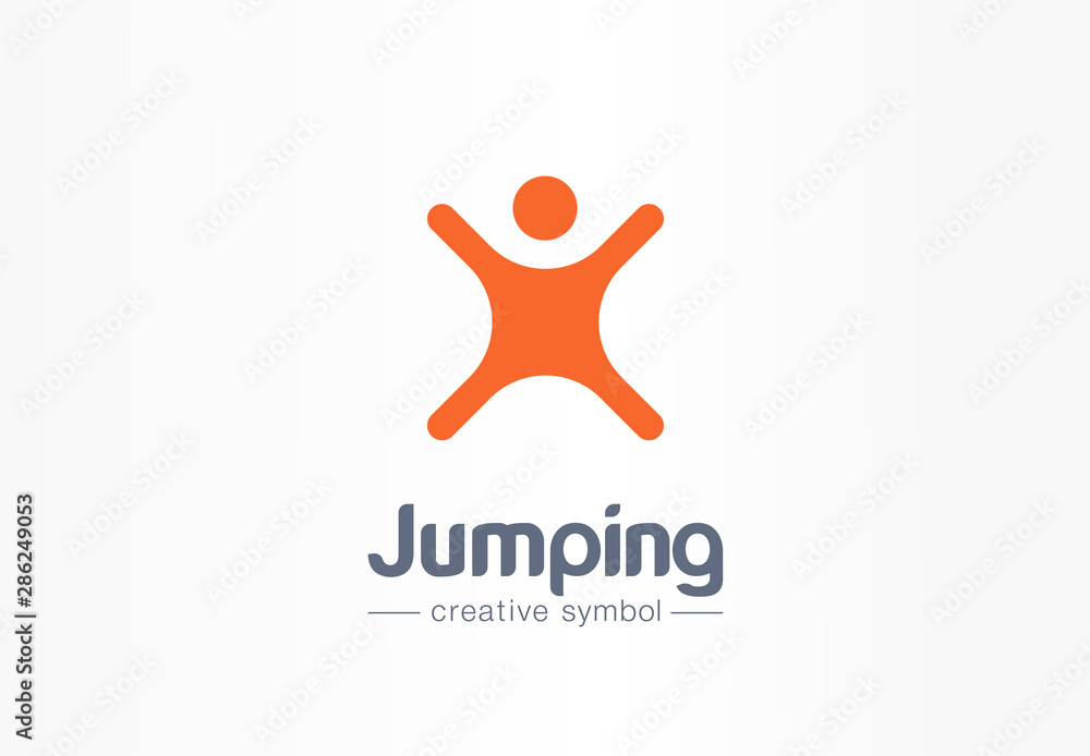 Jumping, playing, freedom creative symbol concept. Happiness, success ...