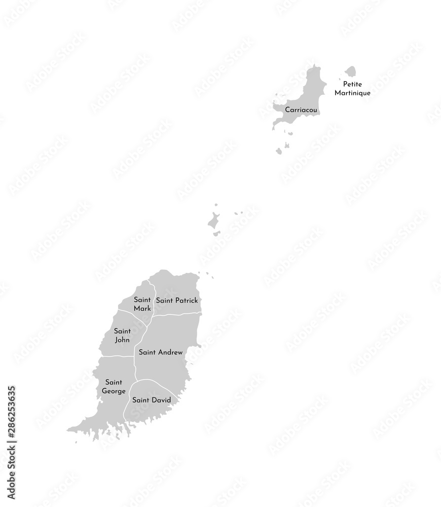 Vector isolated illustration of simplified administrative map of ...