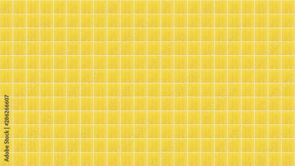Yellow square ceramic tile texture background. Panoramic image of ...