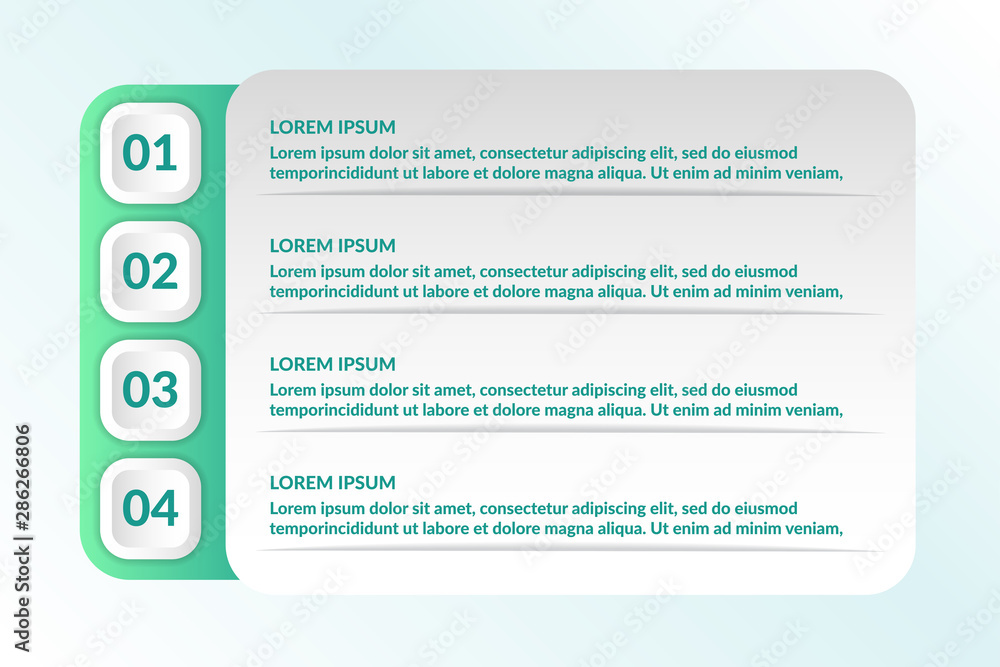 Fototapeta mapa świata dla dzieci vector list Infographic design with 4 icons options or steps ...