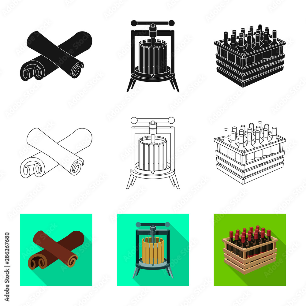 Vector illustration of farm and vineyard logo. Set of farm and product ...