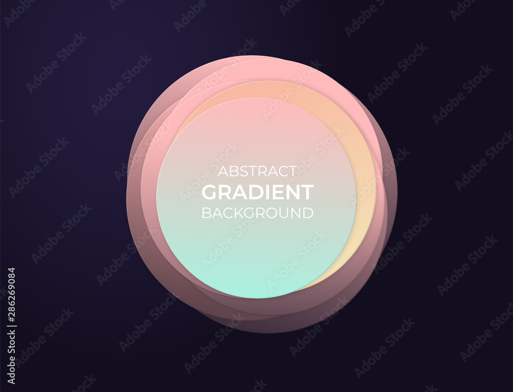 Abstract circle text box with soft modern gradients and 3d effect ...