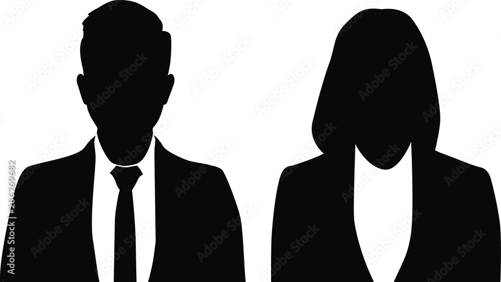 Man and woman silhouette isolated on white Stock Vector | Adobe Stock